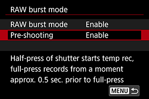 Canon : Product Manual : EOS R7 : RAW Burst Mode